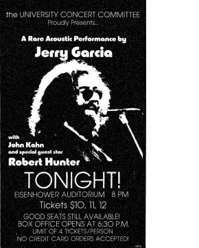 1984-11-16 Jerry Garcia and John Kahn, Penn State University Poster ...