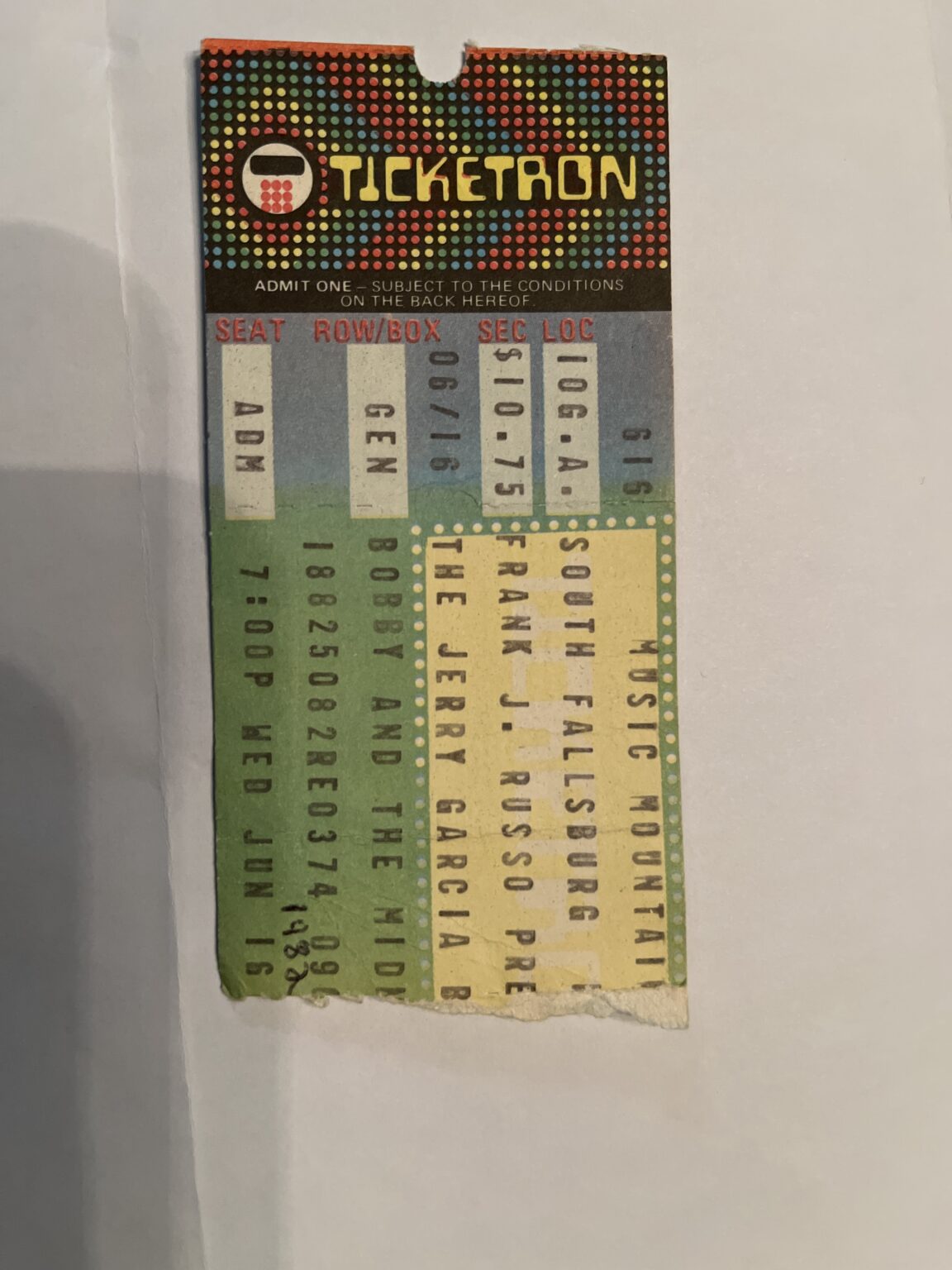 ticket - Jerry Garcia